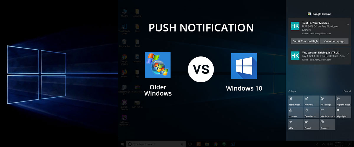 New Chrome push notifications on windows 10 | NotifyVisitors